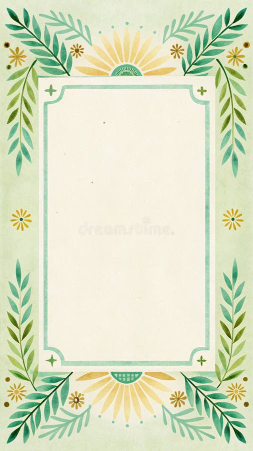 Minimalist Border Design with Paper Texture and Sage Garden Palette ...