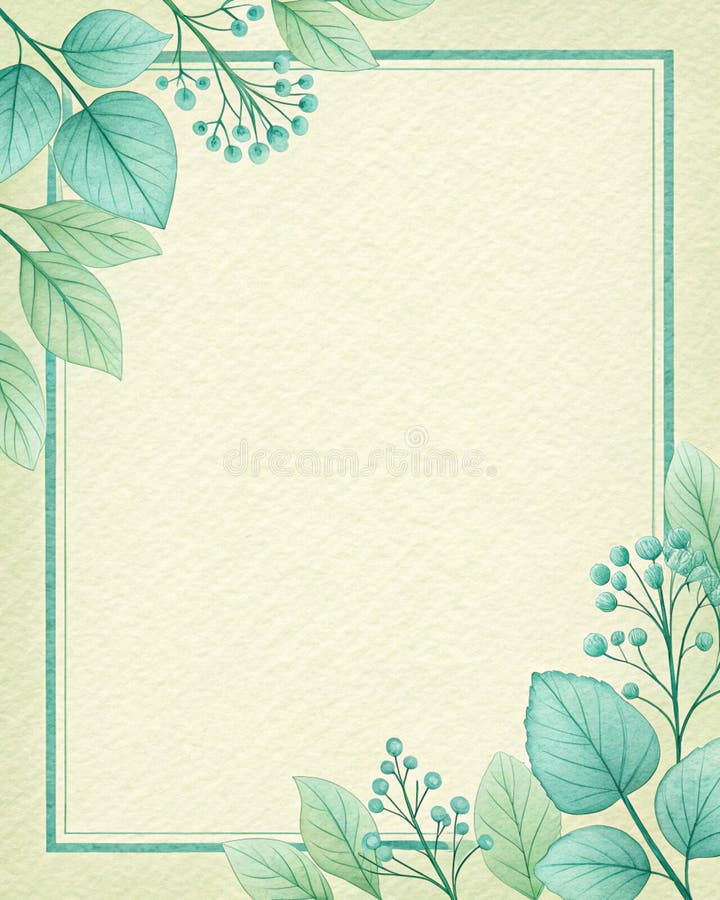 Minimalist Border Design with Paper Texture and Sage Garden Palette ...