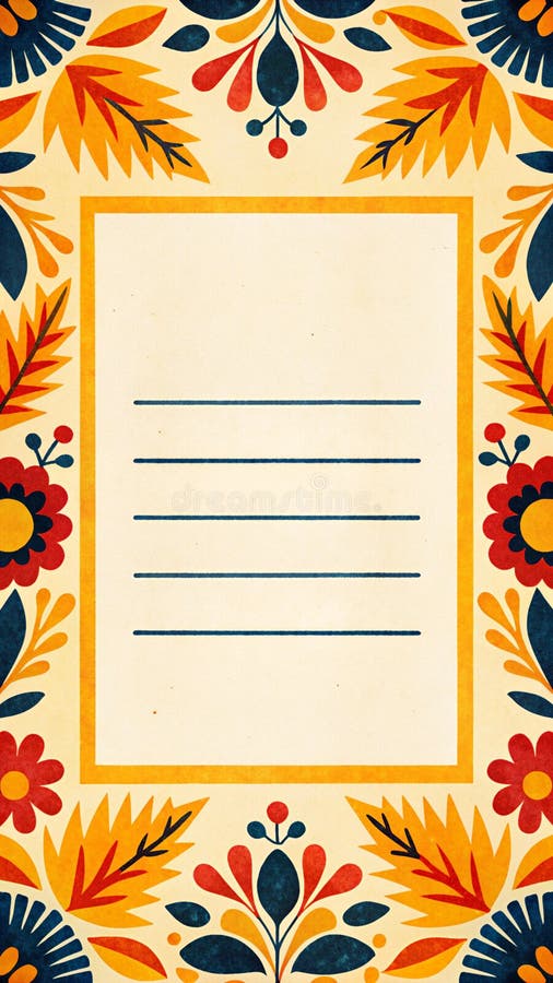 Minimalist Border Design with Paper Texture and Sunset Glow Palette ...