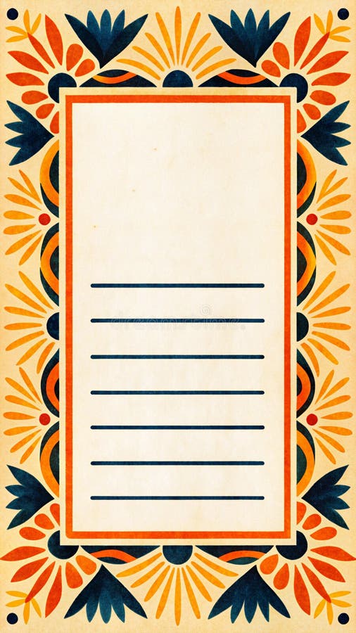 Minimalist Border Design with Paper Texture and Sunset Glow Palette ...