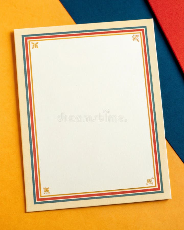 Minimalist Border Design with Paper Texture and Sunset Glow Palette ...