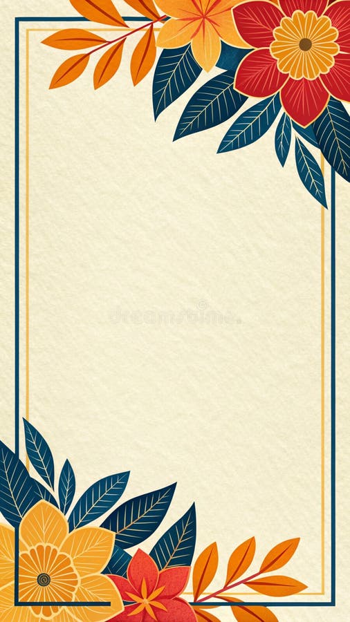 Minimalist Border Design with Paper Texture and Sunset Glow Palette ...
