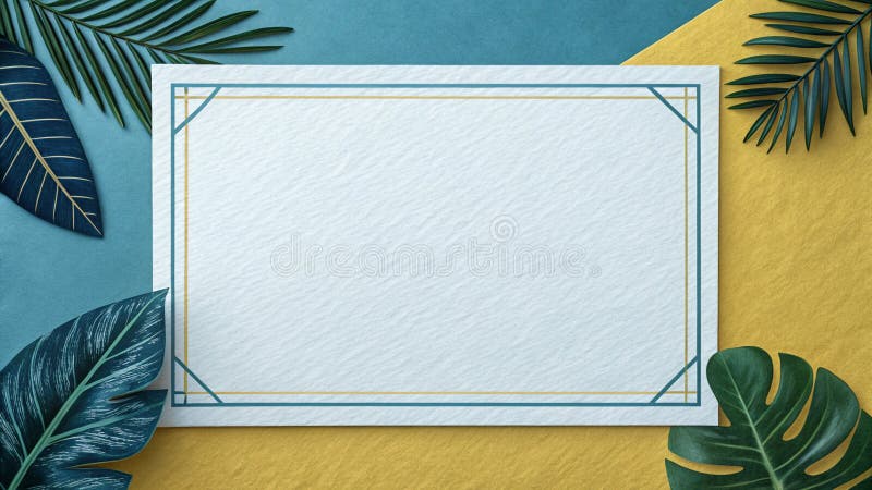 Minimalist Border Design with Paper Texture and Verdant Skies Palette ...