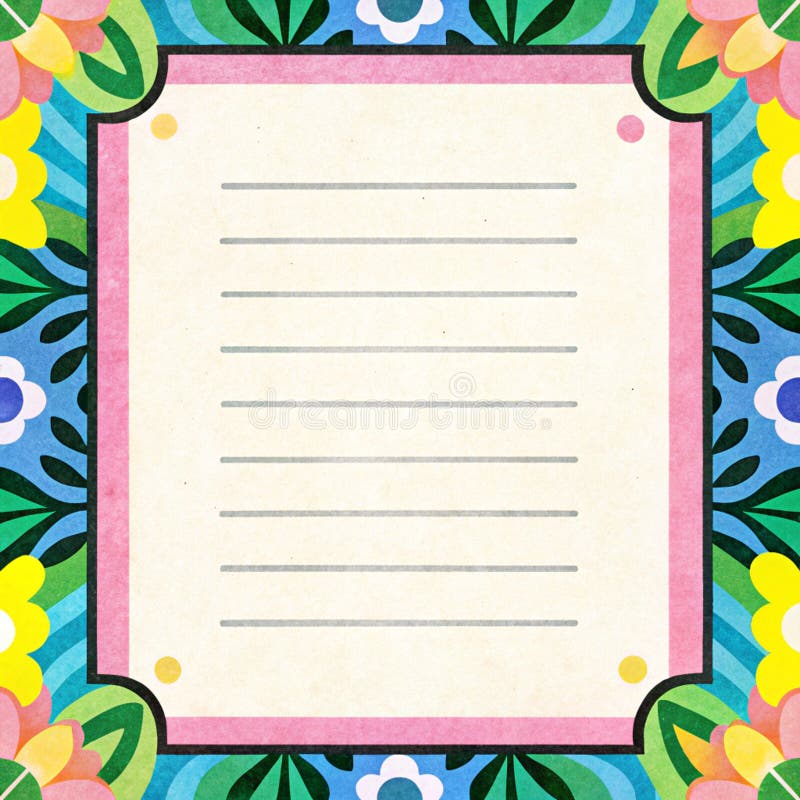 Minimalist Border Design with Paper Texture and Vibrant Play Palette ...