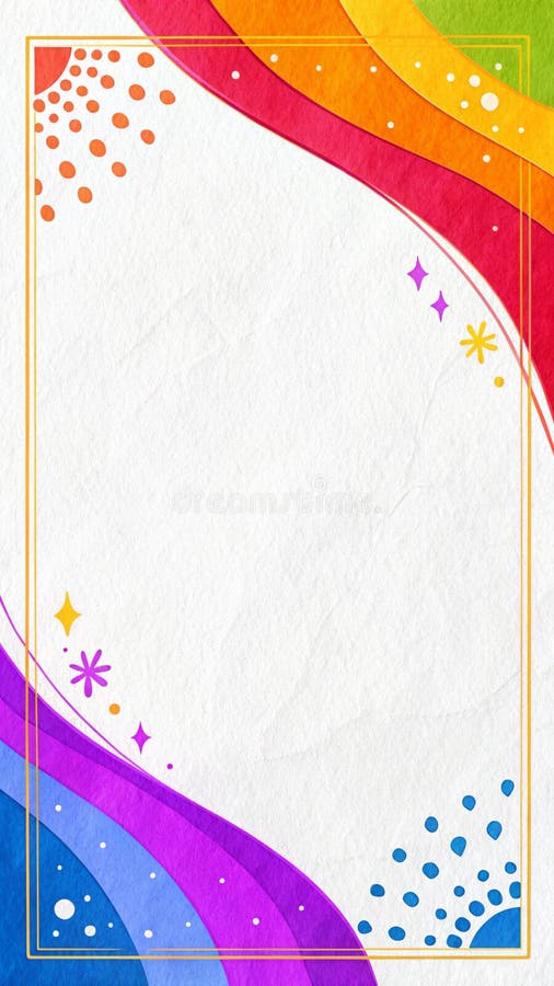 Minimalist Border Design with Paper Texture and Vibrant Pop Palette ...