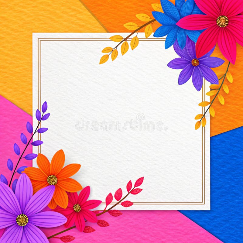 Minimalist Border Design with Paper Texture and Vibrant Pop Palette ...