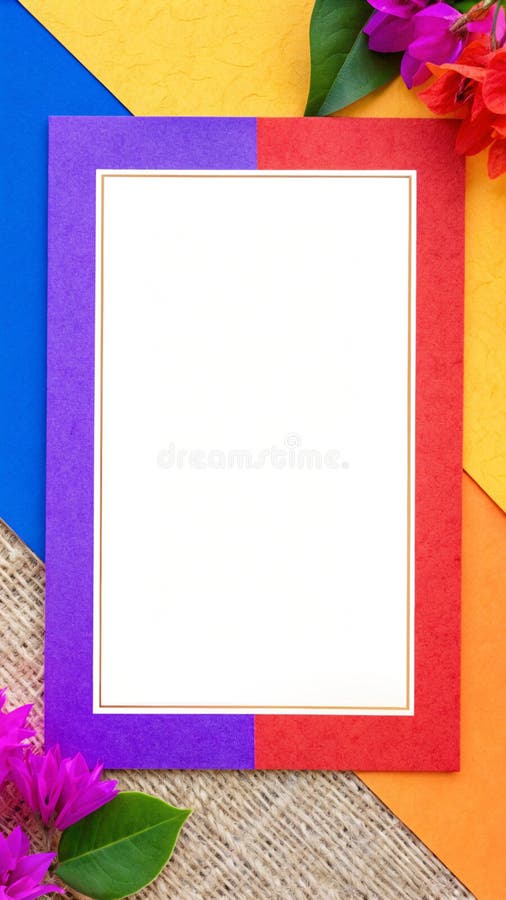 Minimalist Border Design with Paper Texture and Vibrant Pop Palette ...