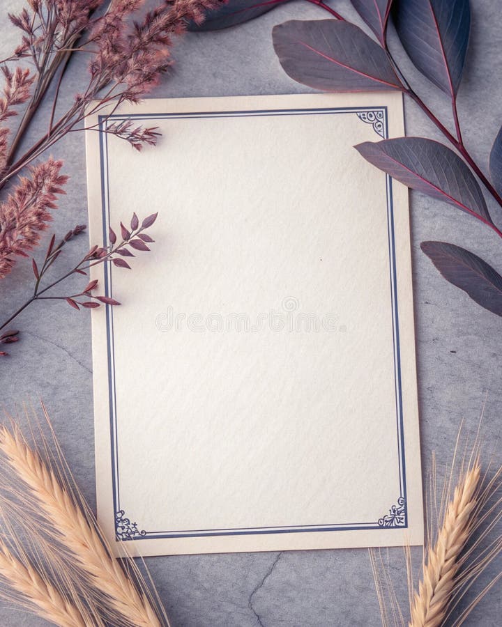 Minimalist Border Design with Paper Texture and Vintage Lavender ...