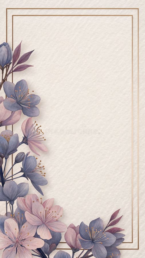 Minimalist Border Design with Paper Texture and Vintage Lavender ...