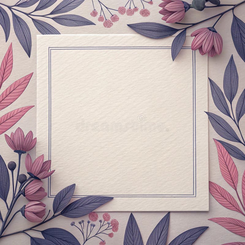 Minimalist Border Design with Paper Texture and Vintage Lavender ...