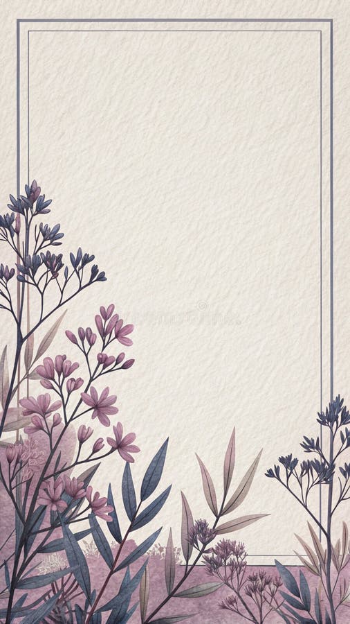 Minimalist Border Design with Paper Texture and Vintage Lavender ...