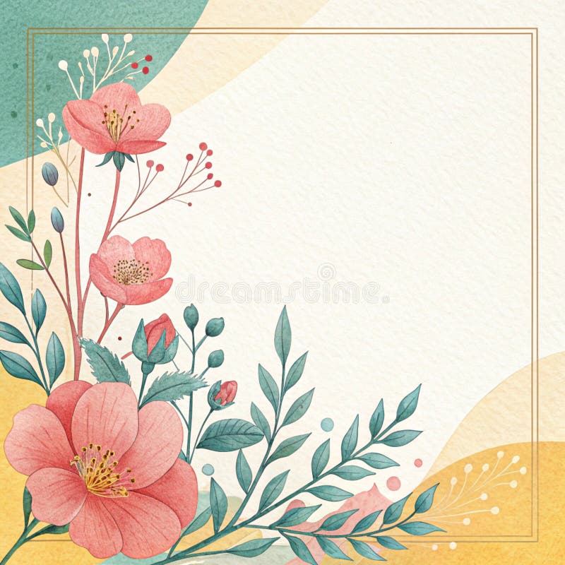 Minimalist Border Design with Paper Texture and Warm and Cozy Palette ...