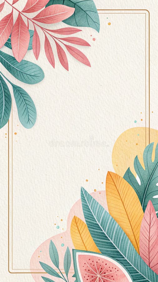Minimalist Border Design with Paper Texture and Warm and Cozy Palette ...