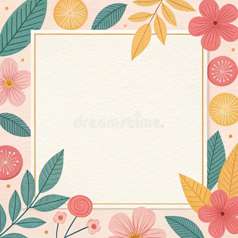 Minimalist Border Design with Paper Texture and Warm and Cozy Palette ...