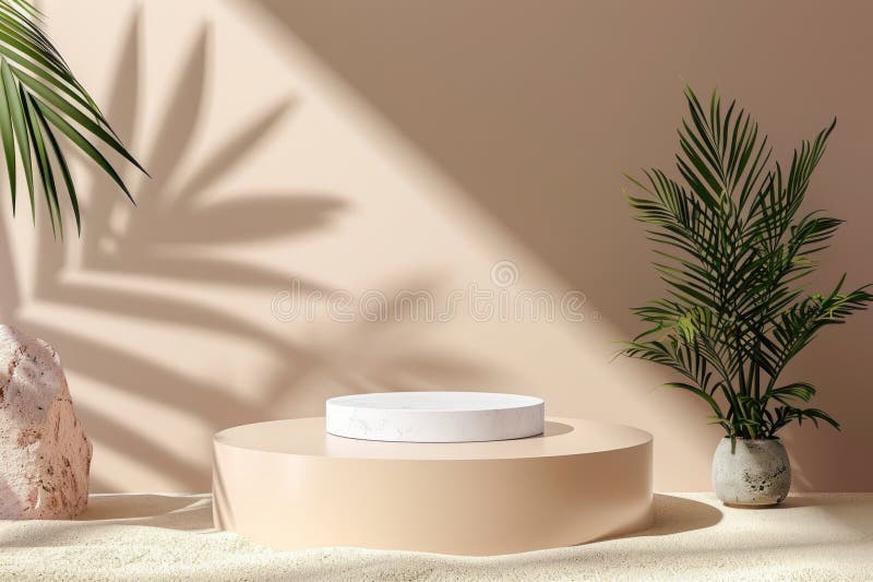 Minimalist Botanical Background with Sunlit Textured Concrete Wall and ...