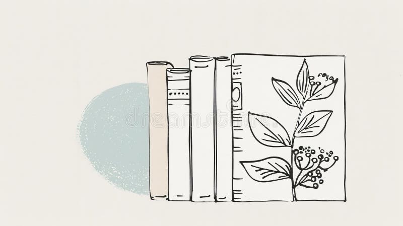 Minimalist Botanical Book Illustration with Vintage Inspired Design ...