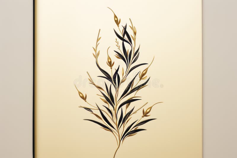 Minimalist Botanical Design Featuring Hand Drawn Leaf with Ample Space ...