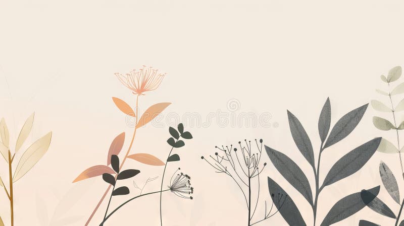 Minimalist Botanical Design Fresh Background Stock Illustration ...