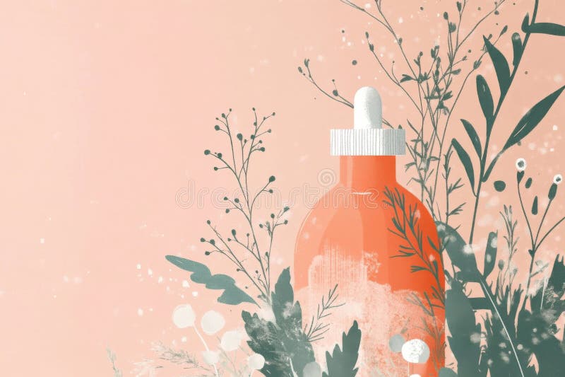 Minimalist Botanical Design with Soft Pastel Tones Featuring Herbal ...