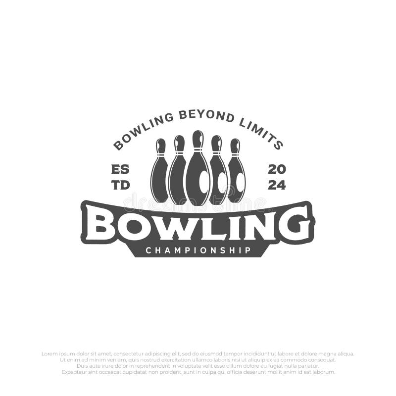 Minimalist Bowling Pin Logo Vector Template. Bowling Game Silhouette ...