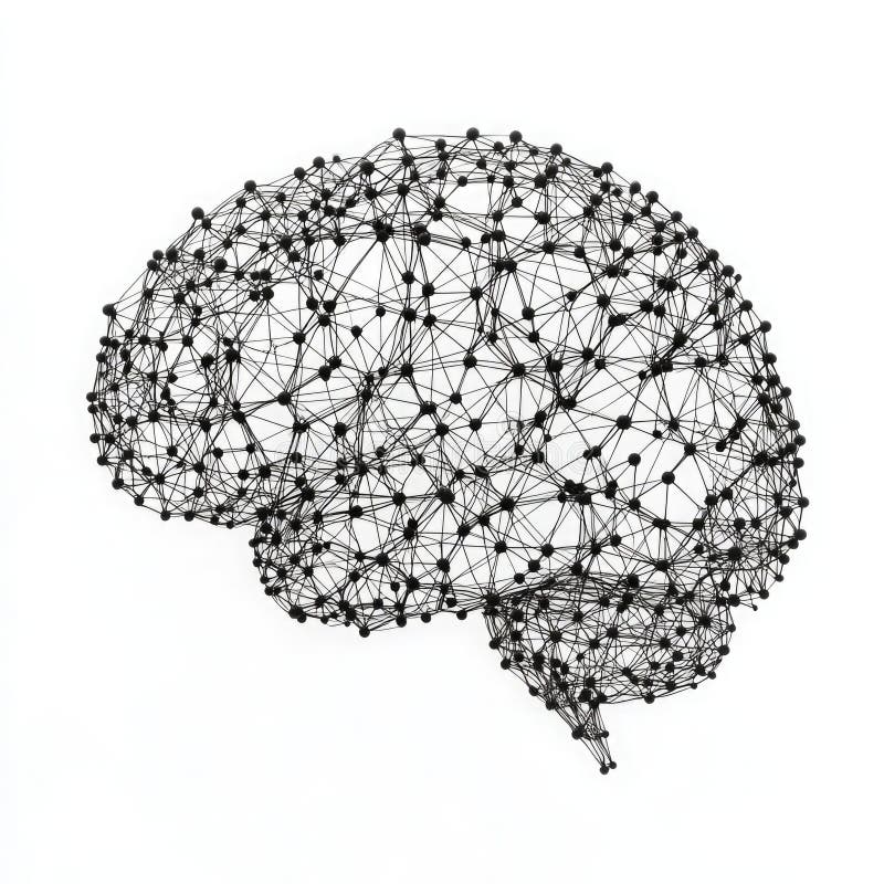 Minimalist Brain Illustration with Intersecting Lines Stock Image ...