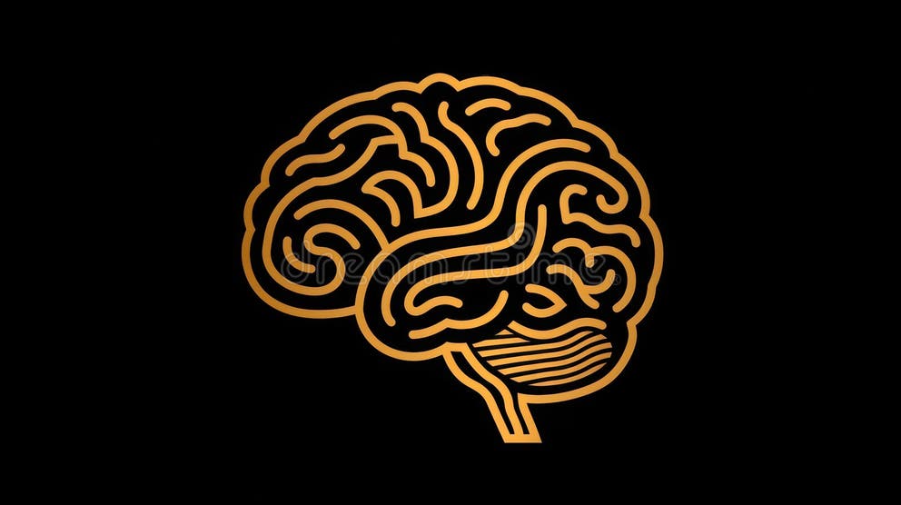 Minimalist Brain Logo Design in Vector Illustration Stock Illustration ...