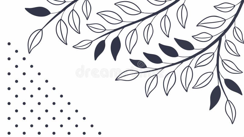 Minimalist Branch with Leaves and Dot Pattern Vector Design Generative ...