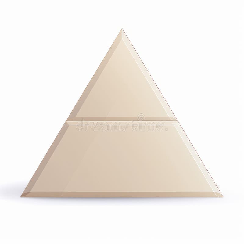 Minimalist Bronze Pyramid on White Background Stock Illustration ...