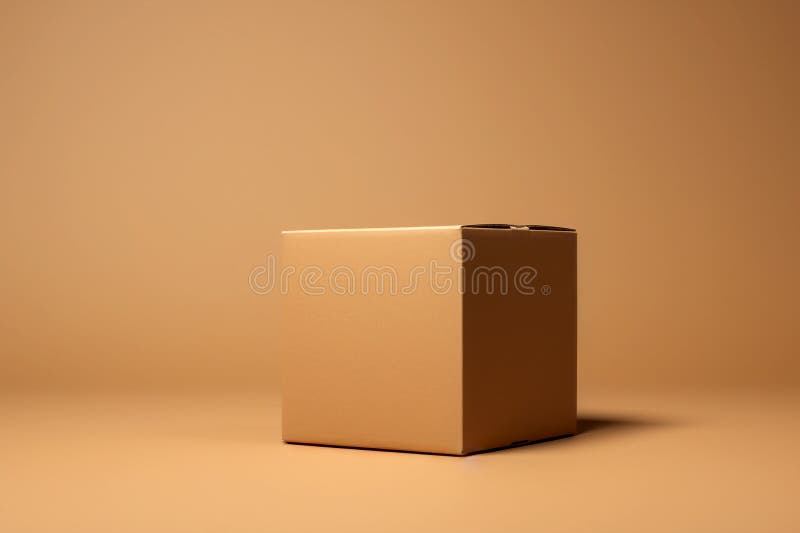 Minimalist Brown Cardboard Box Mockup, Suitable for Packaging Design ...