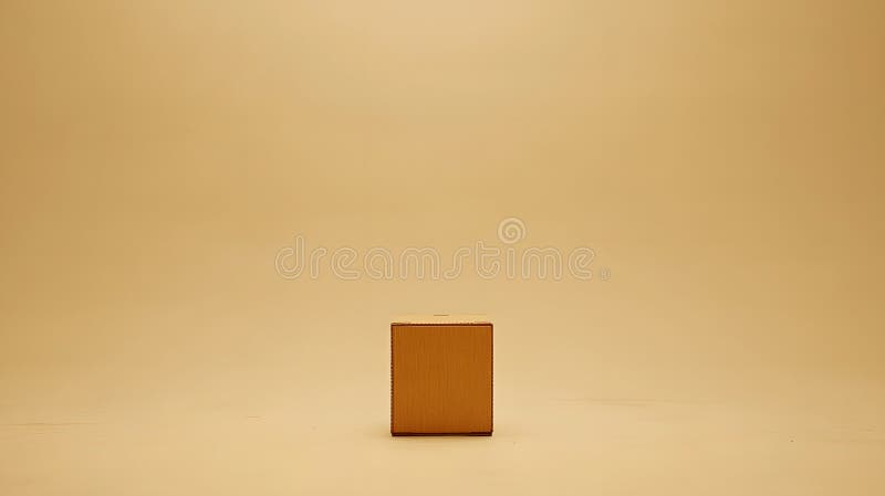 Minimalist Brown Cube Against a Soft Backdrop Stock Illustration ...