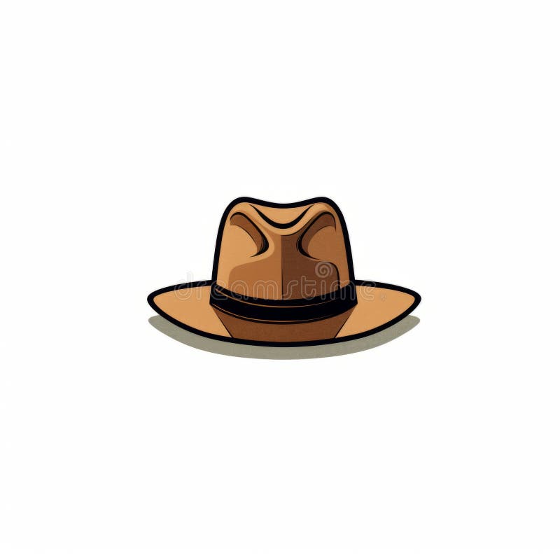 Minimalist Brown Hat Icon Vector Design - Lawrence Style Stock ...