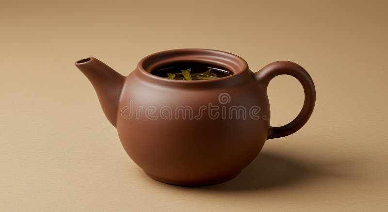 Minimalist Brown Teapot Herbal Tea Beige Background Stock Photos - Free ...