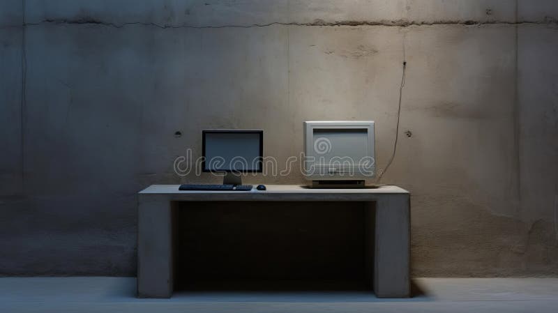 Minimalist Brutalist Environment Editorial Computer Desk Photography ...