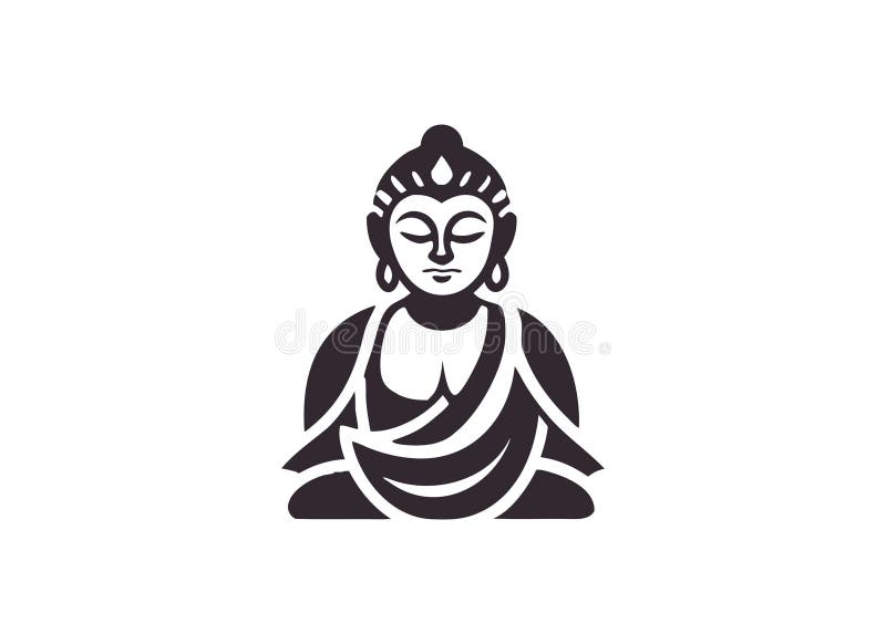 Minimalist Buddha Silhouette Vector Illustration Stock Vector ...