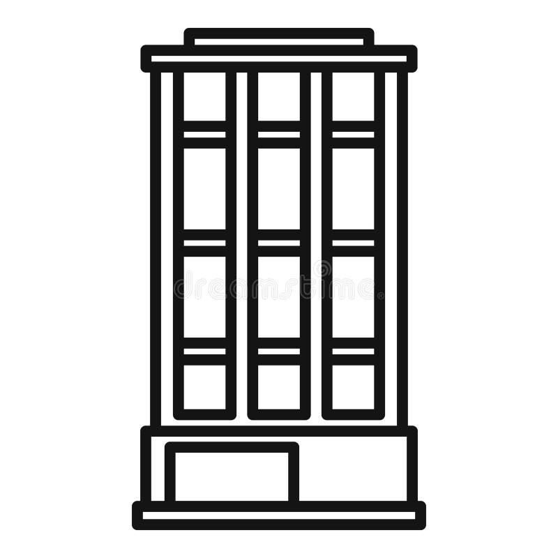 Minimalist Building Facade Drawing with Windows and Entrance Stock ...