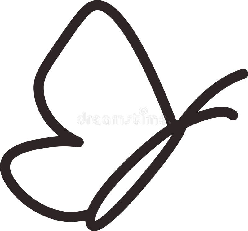 Minimalist Butterfly Outline Stock Illustration - Illustration of ...