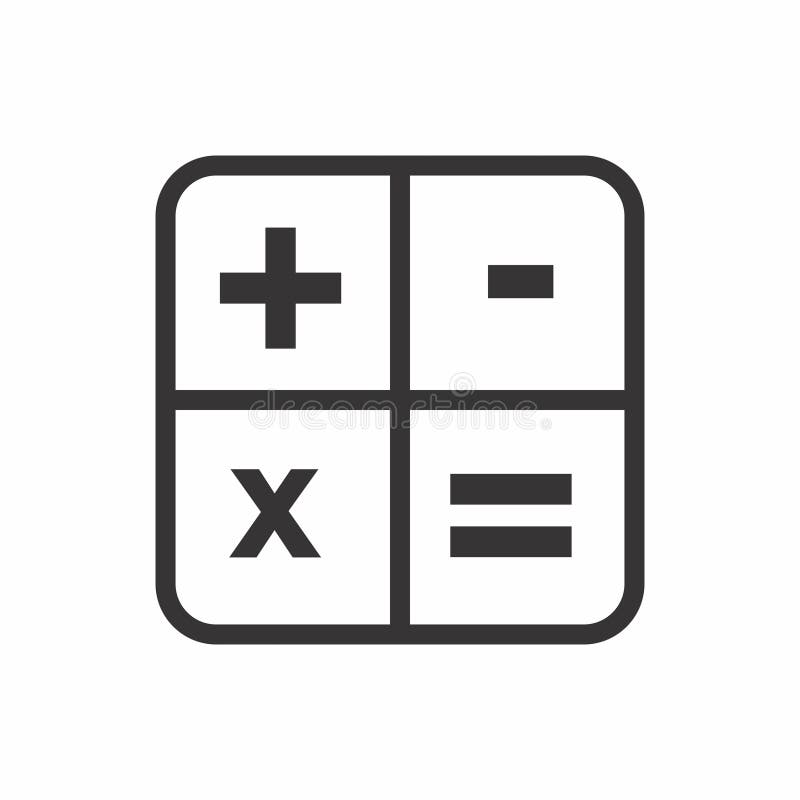 Minimalist Calculator Icon – Math Symbol Vector Illustration Stock ...
