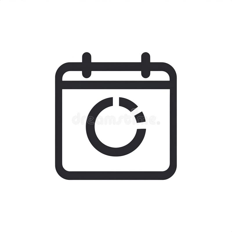 Minimalist Calendar Icon with Circular Progress Bar, Symbolizing ...