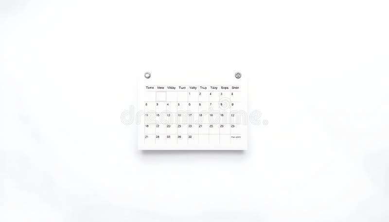 Minimalist Calendar with Blue Colour Stock Image - Illustration of ...