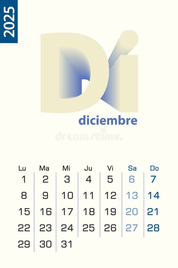 Minimalist Calendar with Blue Colour Stock Image - Illustration of ...