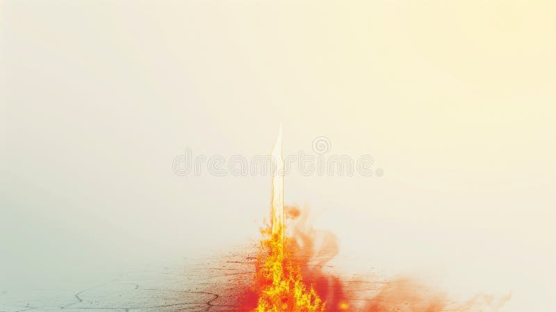 Minimalist Candle Flame Transforming into Fire and Smoke Stock Image ...