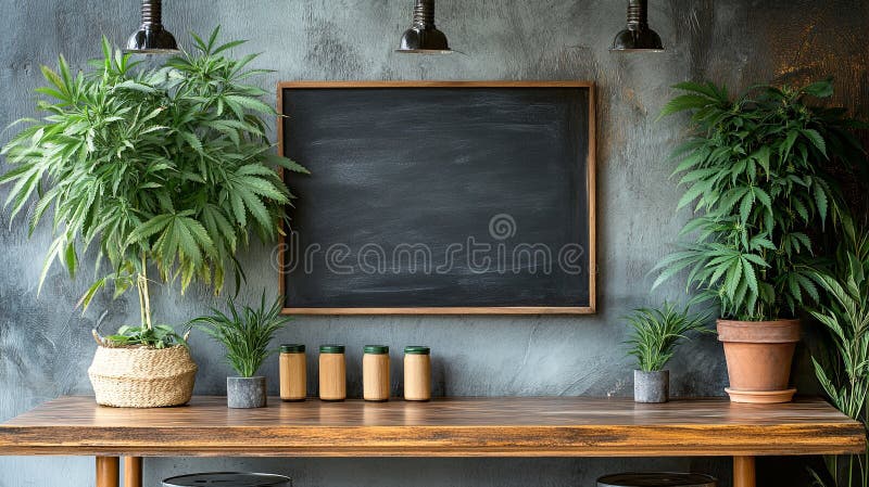 A Minimalist Cannabis Menu Displayed on a Clean Chalkboard with Subtle ...