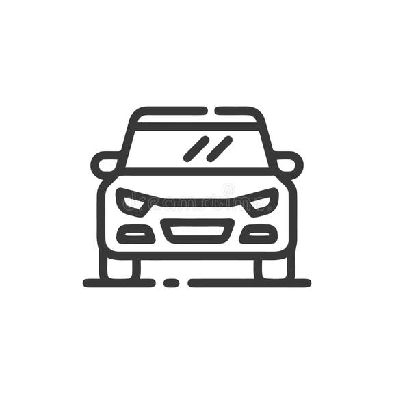 Modern Car Front View Icon, Simple Vehicle Design Illustration Stock ...