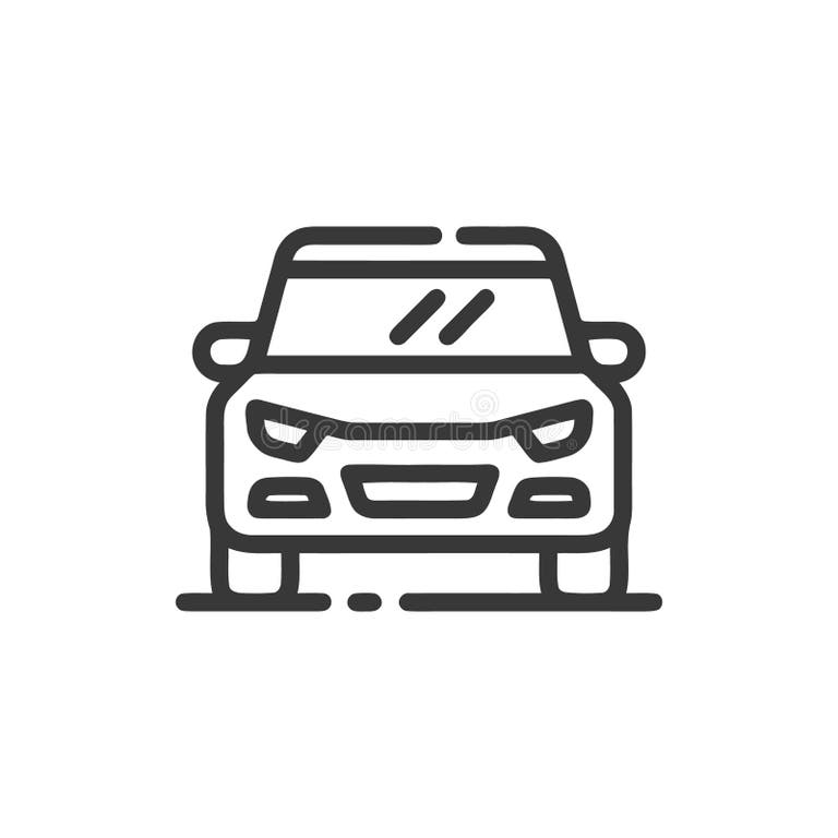Modern Car Front View Icon, Simple Vehicle Design Illustration Stock ...
