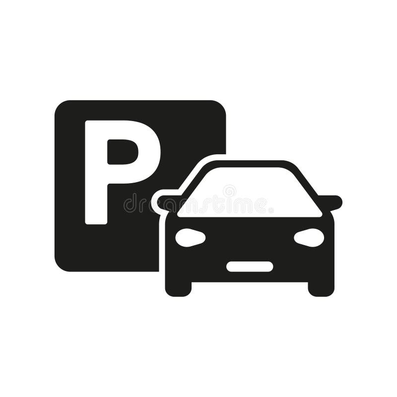 Minimalist Car Parking Icon Vector Illustration Stock Illustration ...