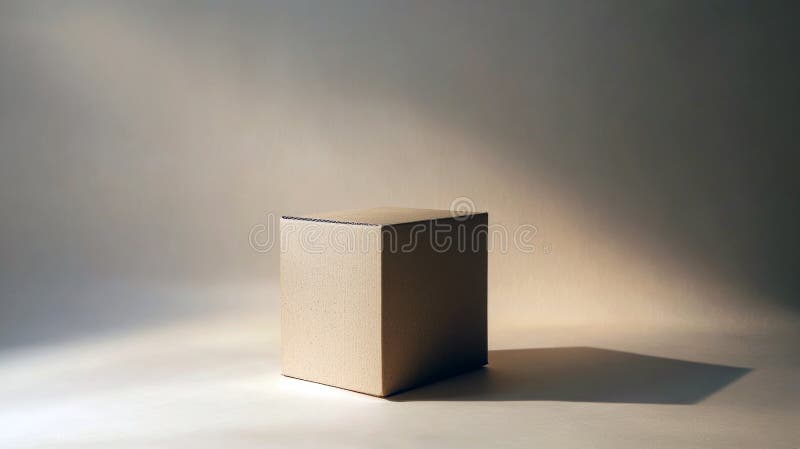 Minimalist Cardboard Box Soft Lighting Subtle Shadows Stock Photos ...