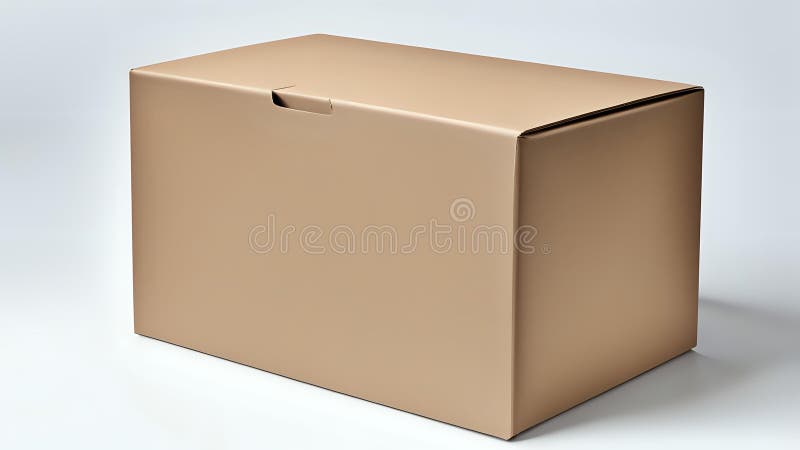 Minimalist Cardboard Box on a White Background with Clean Appearance ...