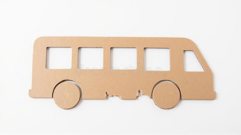 Minimalist Cardboard Bus Silhouette Studio Environment Creative Design ...