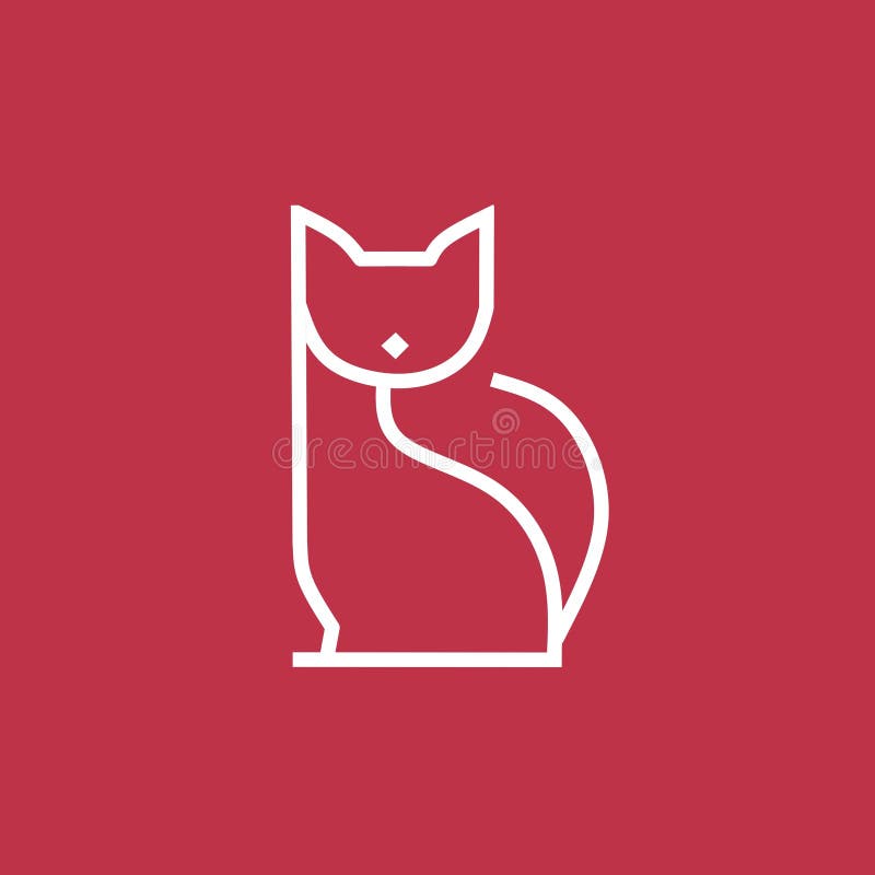 Minimalist Cat Logo, Simple Design, Easy To Apply Stock Vector ...