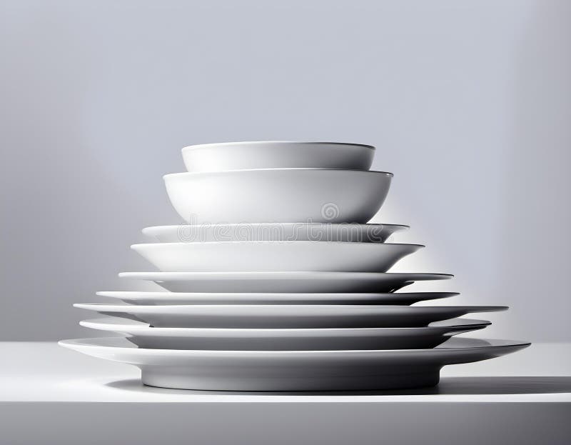 A Minimalist Catering Visual Showcasing a Perfectly Aligned Stack of ...